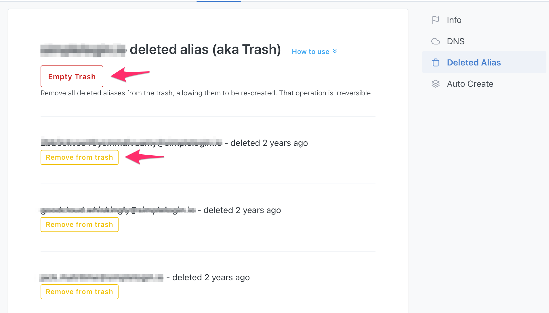 Delete An Alias SimpleLogin Docs